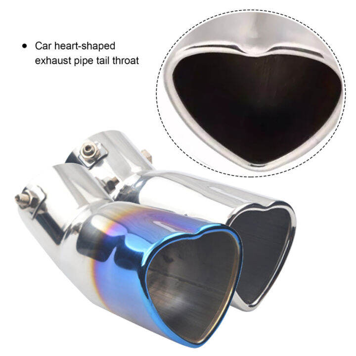Heart Shaped Universal Car Exhaust Muffler Tip Stainless Steel Pipe ...