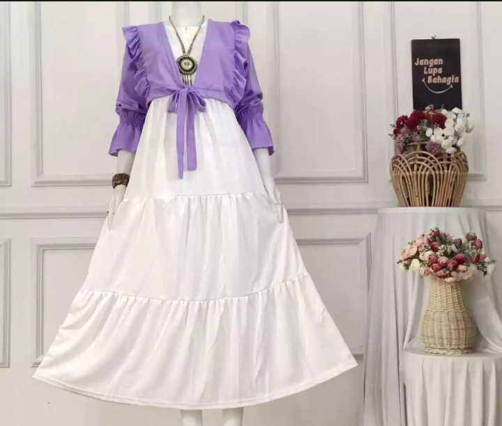 GAMIS 2 IN 1,DRES+INER VOXY MODEL ROMPI TERPISAH// GAMIS CANDA SUSUN ...