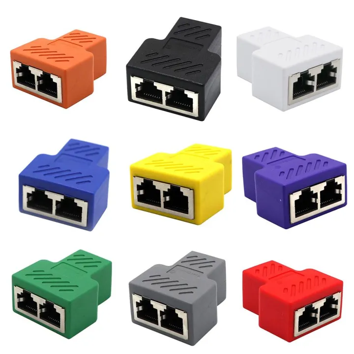 1 To 2 Ways Ethernet Cable Adapter Lan Cable Extender Splitter for ...