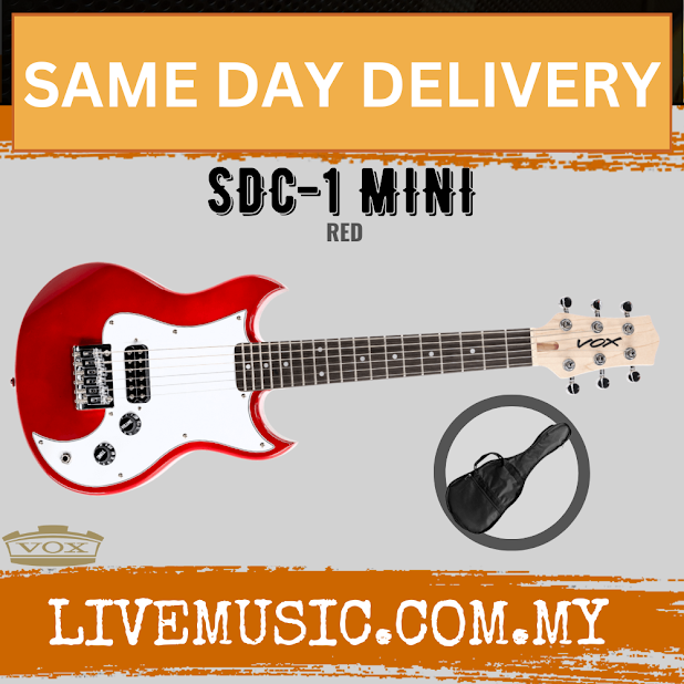 Vox SDC-1 Mini Travel Size Electric Guitar With Gig Bag - Red / Black ...