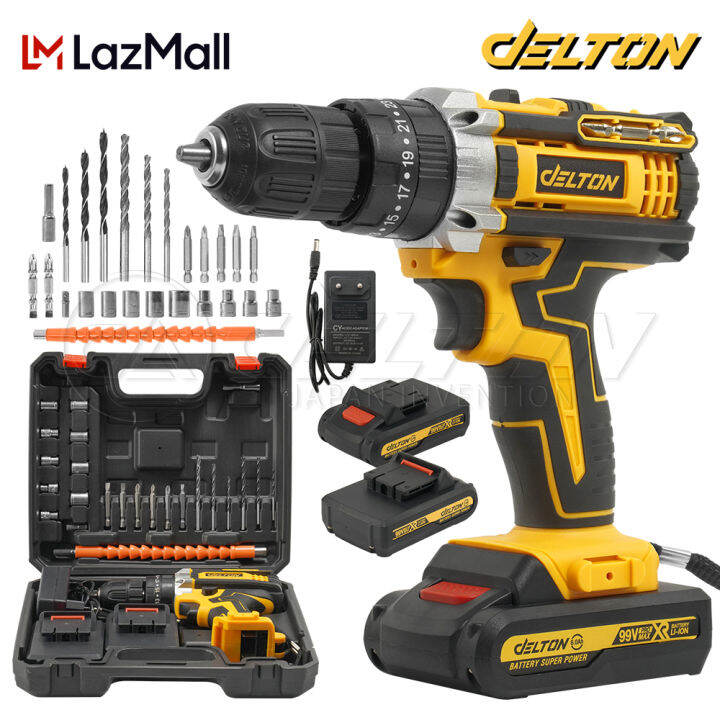 DELTON สว่านไร้สาย สว่าน 99V 3 ระบบ มีระบบกระแทก Cordless Impact Drill แบตเตอรี่ Li-ion อย่างดี ...
