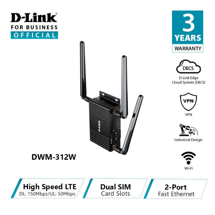 D-Link DWM-312W: 4G LTE M2M VPN Wi-Fi Router | Lazada PH