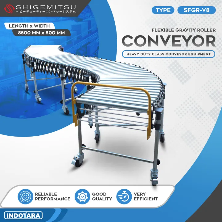 Conveyor Flexible Gravity Roller 8500mm x 800mm Shigemitsu SFGR V8 | Lazada Indonesia