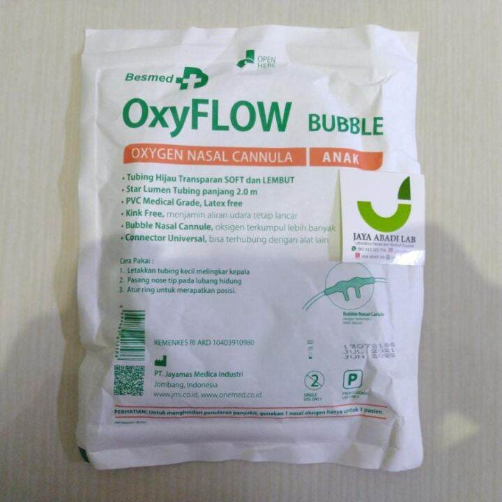 OXYFLOW bubble oxygen nasal canula selang oksigen anak pediatric ...