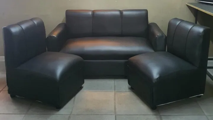 sala set black leather | Lazada PH