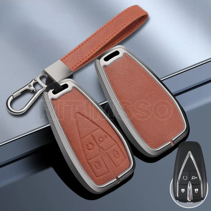 3 4 5 Buttons Alloy+Leather Car Key Cover Shell Case for Changan CS35 PLUS CS55 PLUS CS75 PLUS ...