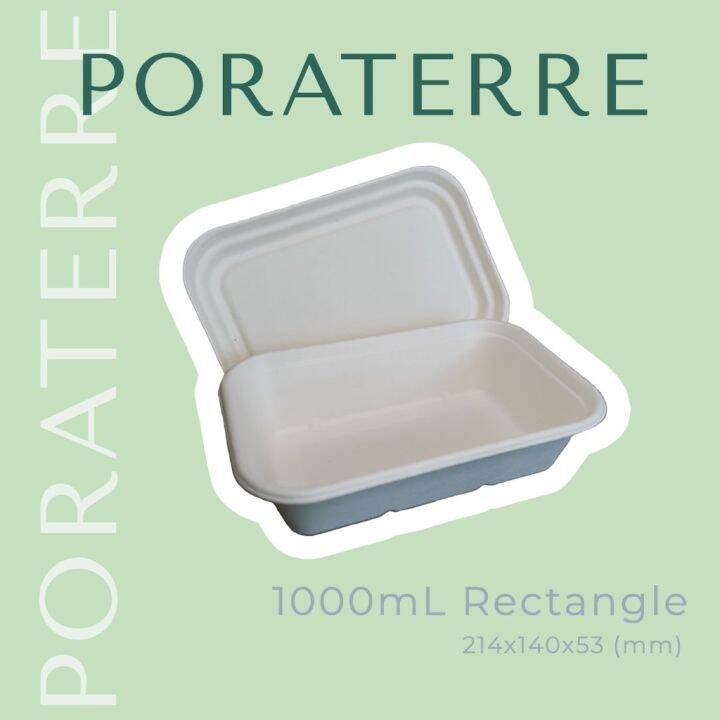 fuse box 1,000ml Rectangle Sugarcane Bagasse Food Container (25pcs ...