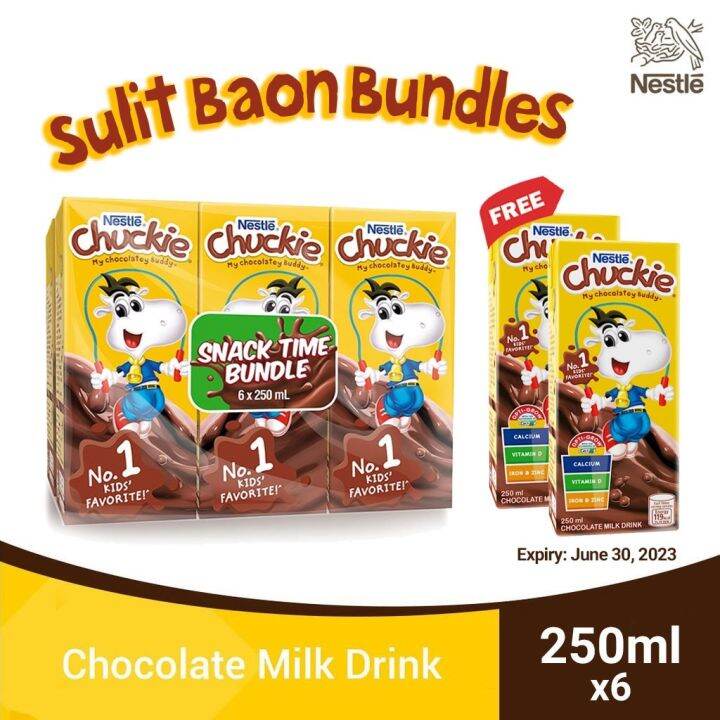 NESTLÉ CHUCKIE Chocolate Flavoured Milk 250ml - Pack of 6 with FREE ...