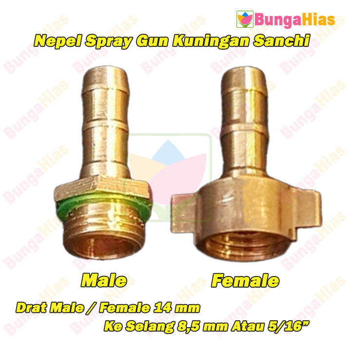 Konektor Nepel SANCHIN Male Female 14 mm Ke Selang 8,5 mm 5/16 ...