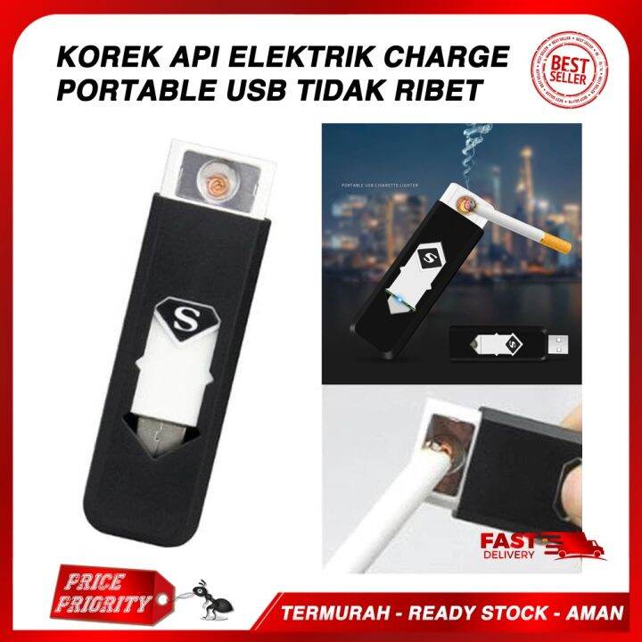 Korek Api Listrik Elektrik Rechargeable Bisa di Cas Charge USB Murah ...