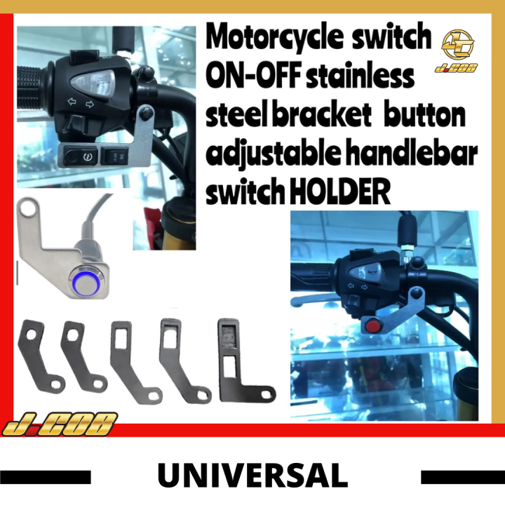 Motorcycle switch on-off stainless steel bracket switch led button ...
