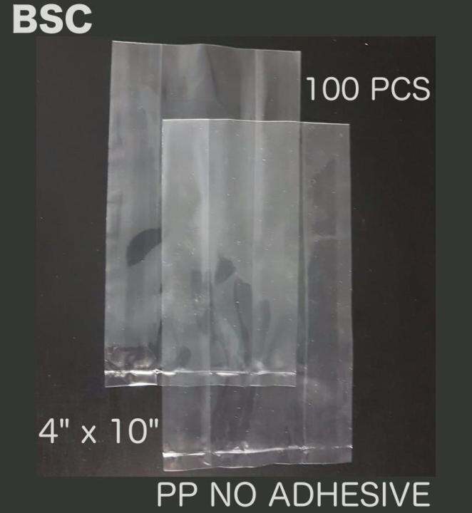 PP Plastic Bag Transparent (No Adhesive) 100PCS SET 4 inches x 10 ...