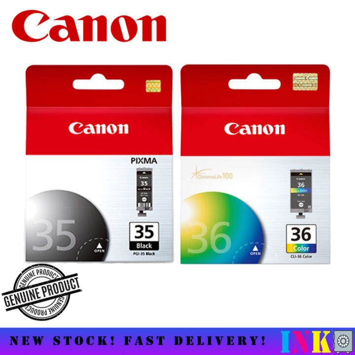 Canon 35 and 36 Bundle Original PGI-35 Black and CLI-36 Color Ink ...