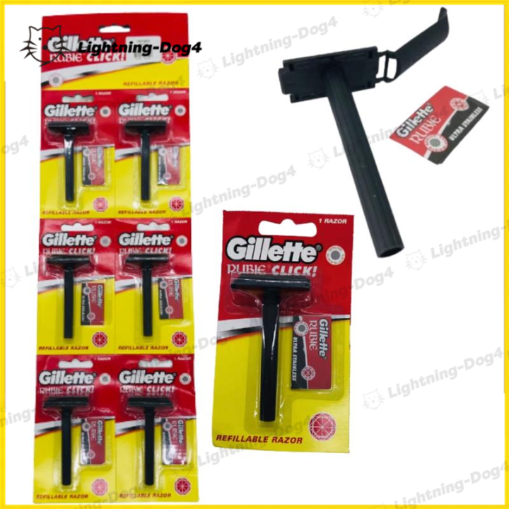 6pcs/Pack Black Rubie Refillable Razor With Blades manual razor | Lazada PH