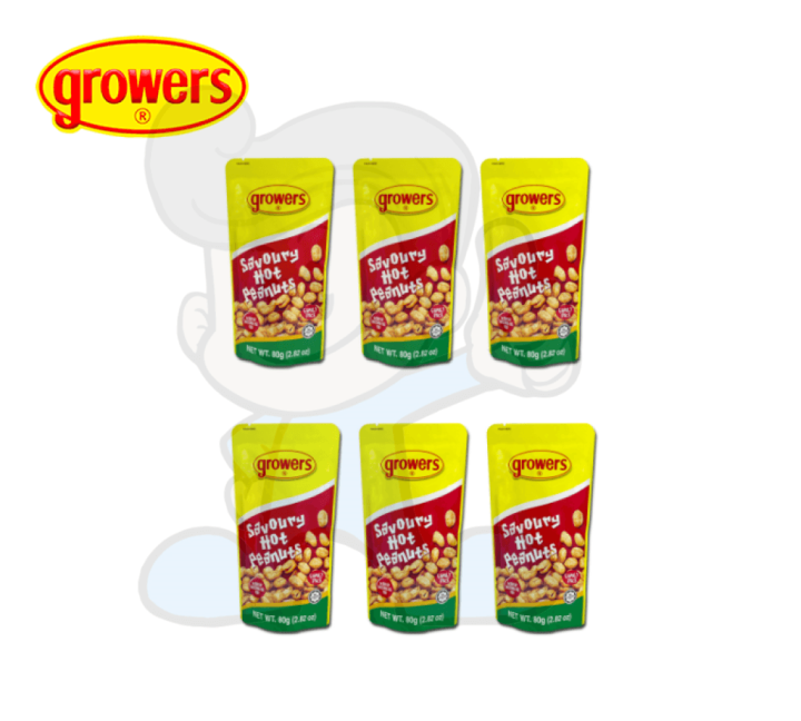 Growers Savoury Hot Peanuts (6 x 80g) | Lazada PH