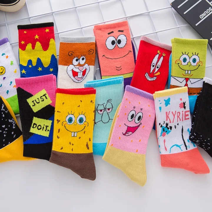 Mid Cut Spongebob Socks Ankle Socks For Men Basketball Socks Iconic ...