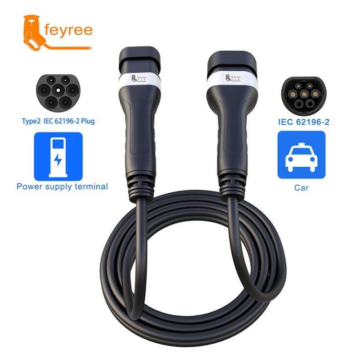 EV Car Charger Type 2 Charging Cable Female To Male 16A 32A 1 Phase 3 ...