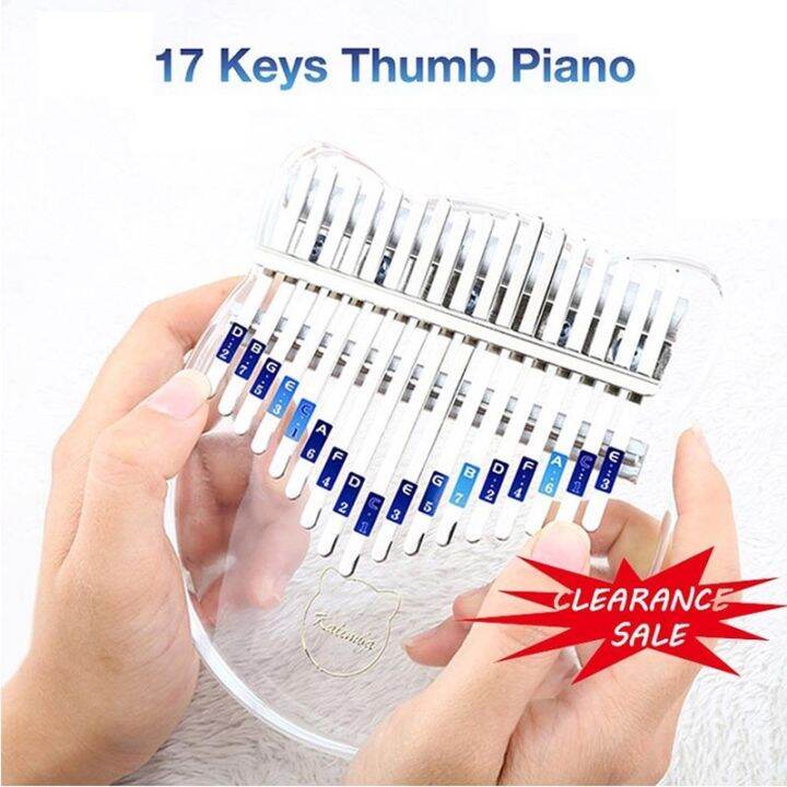 kalimba Acrylic Crystal Kalimba 17 Keys Thumb Piano Kalimba Piano Round ...