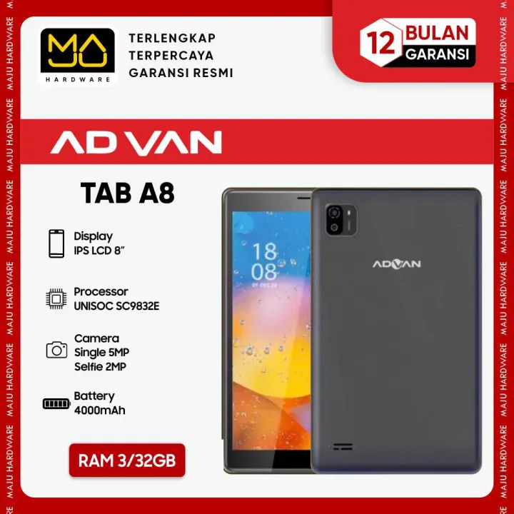 TAB A8 ADVAN RAM 3/32GB - GARANSI RESMI | Lazada Indonesia
