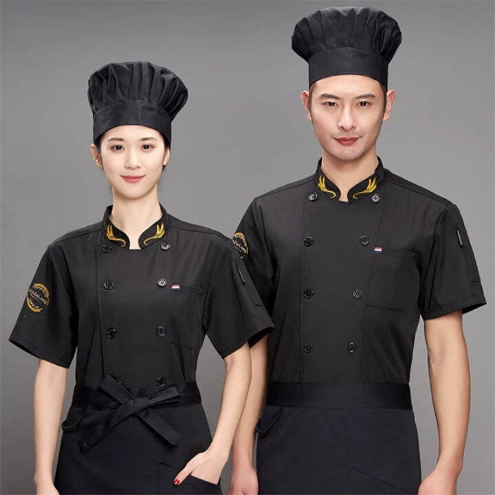 Ready Stock Chef Uniform Short Sleeve Work Uniform For Hotel Restaurant ...
