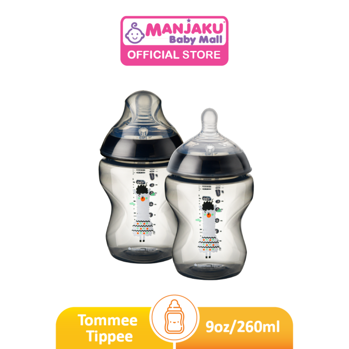 Tommee Tippee Closer To Nature Tinted Bottle (260ml/9oz x 2 Bottles) - Black | Lazada