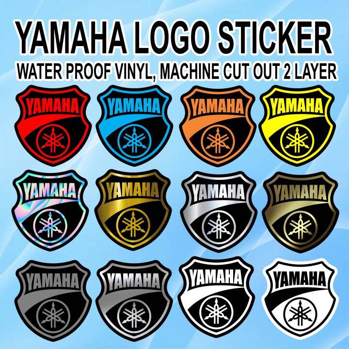 YAMAHA LOGO STICKER, CUTOUT VINYL,WATERPROOF,HOLOGRAM,GOLD,SILVER ...