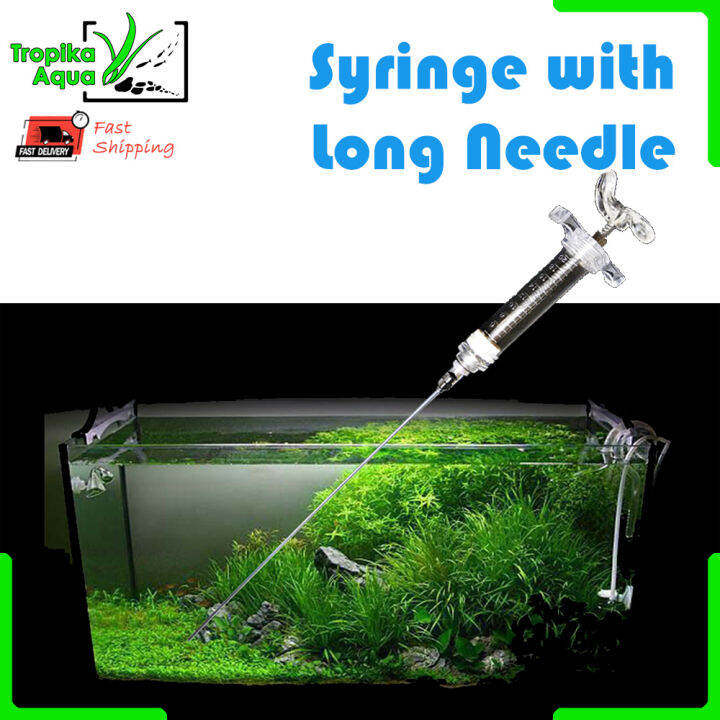 Syringe with long needle 50cm - aquarium fertilizer, excel, carbon ...