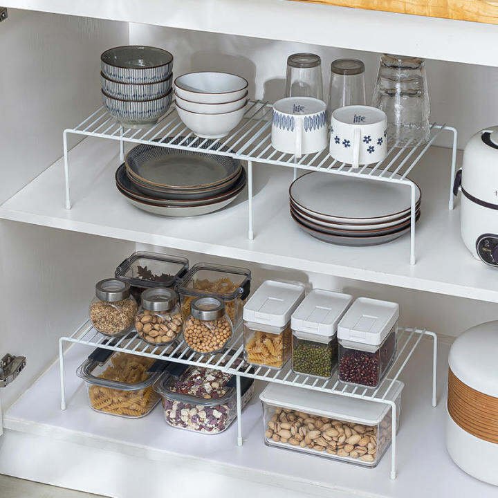 Expandable Shelf Organizer for Kitchen Countertop Metal Cabinet ...
