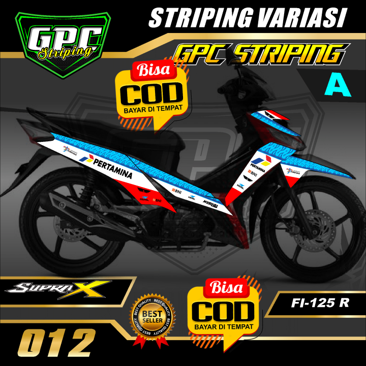 Sticker Striping Supra X 125 Fi -Stiker Lis Variasi Desain Pertamina ...