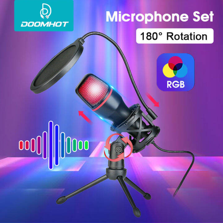 DoomHot Microphone Set Audio Microphones Tripod 1 Set (4 Pieces) USB ...