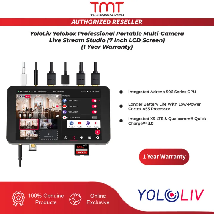 YoloLiv Yolobox / Yolobox Mini / Yolobox Pro Professional Portable Live Stream Studio (1 Year ...