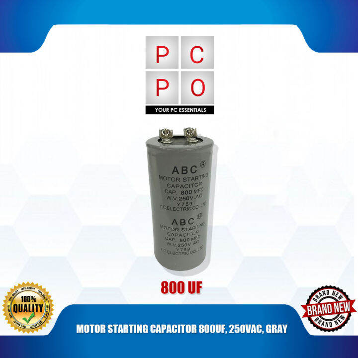MOTOR STARTING CAPACITOR 800UF, 250VAC, GRAY | Lazada PH