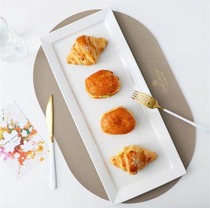 Porcelain Rectangle Plate Japanese Long Plate Food Dish Sushi Dessert ...