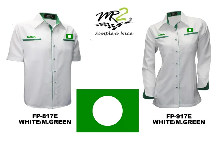 Baju Kemeja Korporat PAS Warna PUTIH/HIJAU (LOGO PAS & NAMA) (FP-817E ...