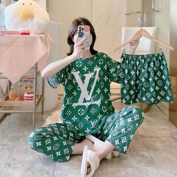 Women's Terno Cartoon Character 3 in 1 T-Shirt Short Pajama | Lazada PH
