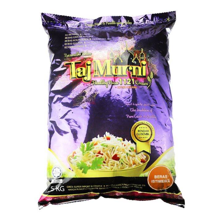 Taj Murni Premium 1121 Basmathi Rice 5kg | Lazada