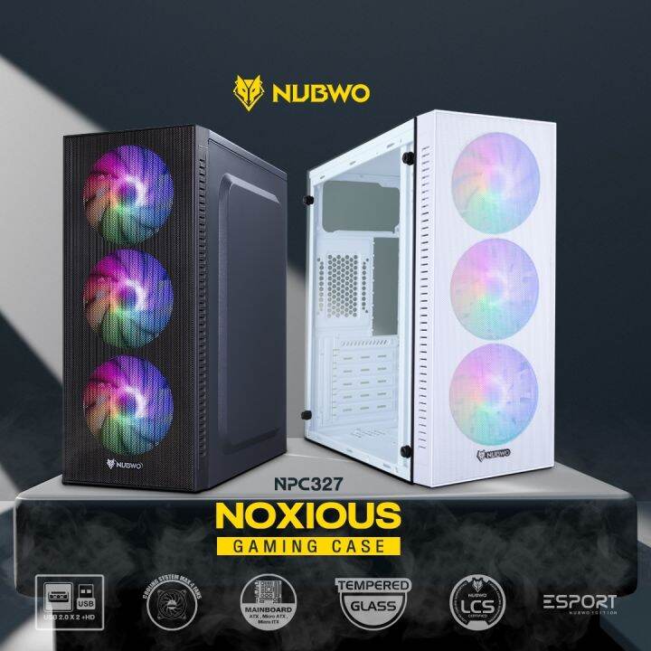 เคสคอมพิวเตอร์ NUBWO NOXIOUS รุ่น NPC-327 3 RGB Fans Included ขนาด ATX | Lazada.co.th