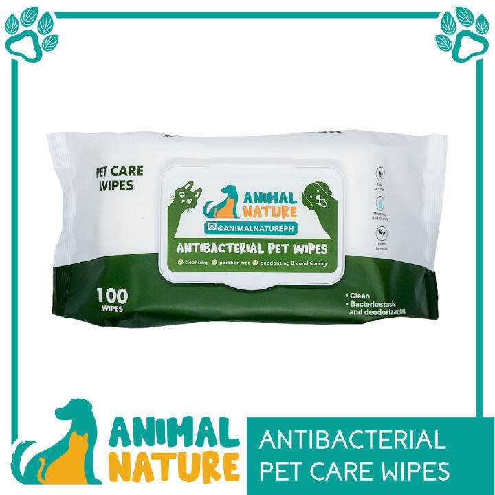 Animal Nature Pet Care Wipes Antibacterial Cleansing Moisturizing and ...
