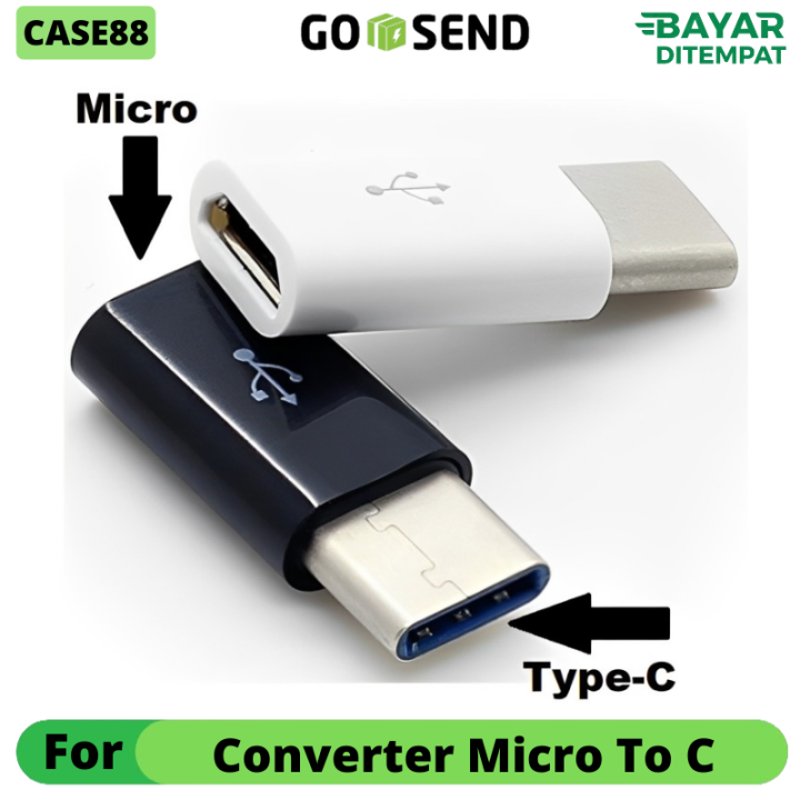Adapter Converter Micro USB Female to Type C Male Konektor Mini ...