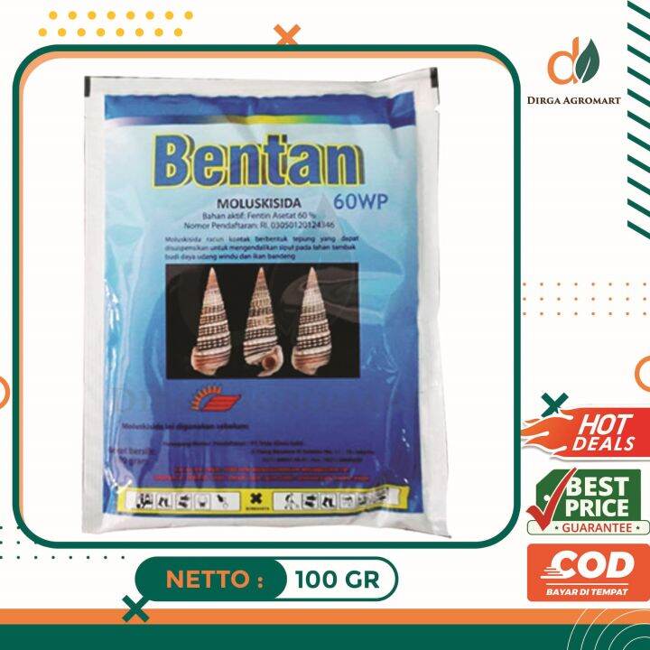 BENTAN 60 WP 100 GR | OBAT PENGENDALI DAN PEMBASMI KEONG SIPUT ...