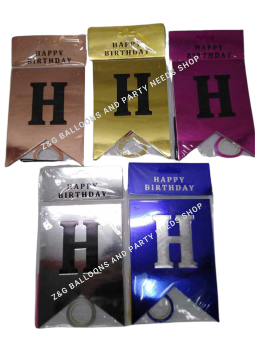 HAPPY BIRTHDAY SMALL LETTER BANNER METALLIC COLOR / SOLD PER SET ...