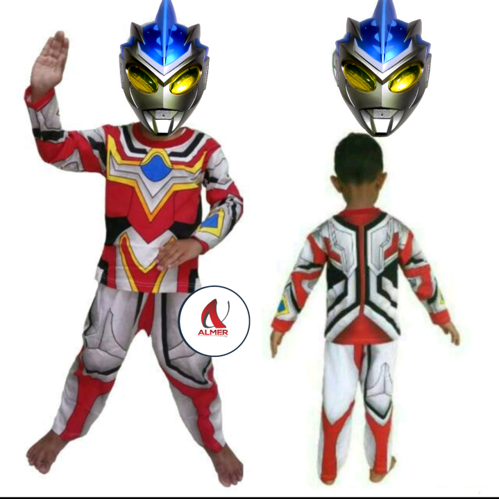 Baju Kostum Ultraman Bertopeng Kaos Setelan Anak Ultraman Dan Topeng ...