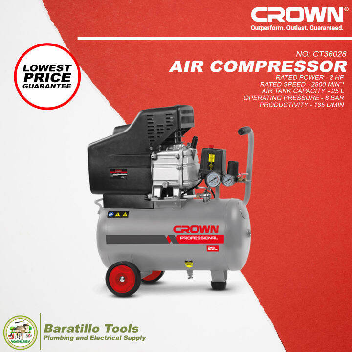 CROWN 2HP HEAVY DUTY AIR COMPRESSOR | Lazada PH