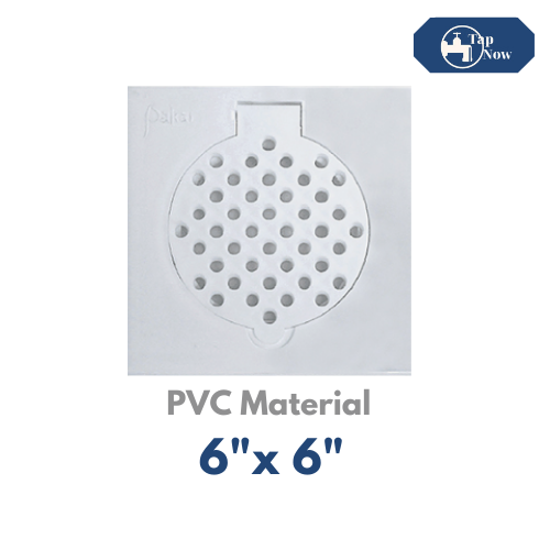PVC White Plastic Bathroom Grating 15cm Floor Trap Water Drain 6"x6 ...