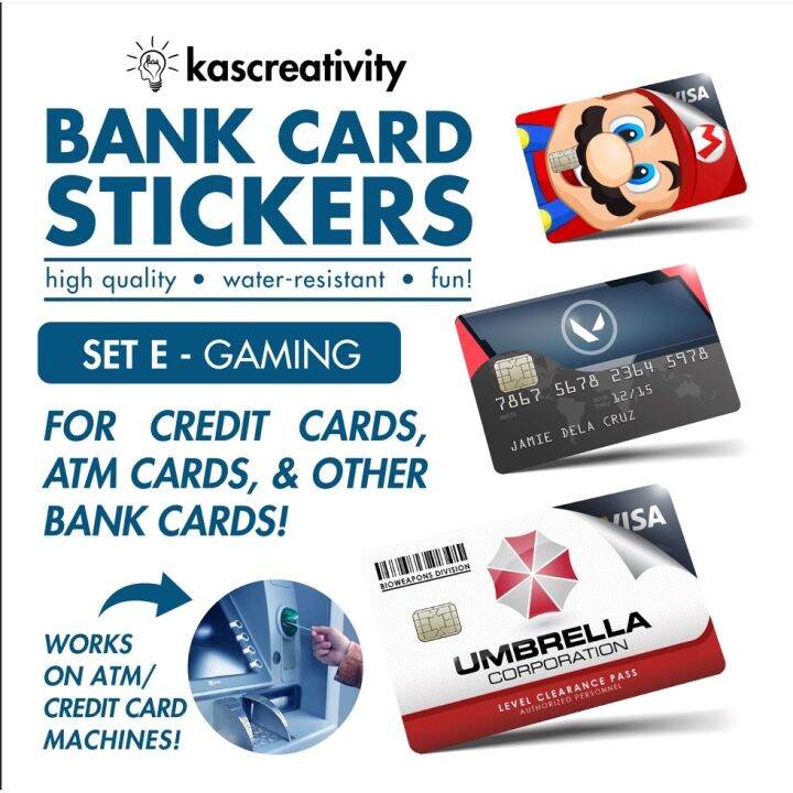 Gaming Bank Card Stickers (for ATM Credit Debit Cards) | Lazada PH