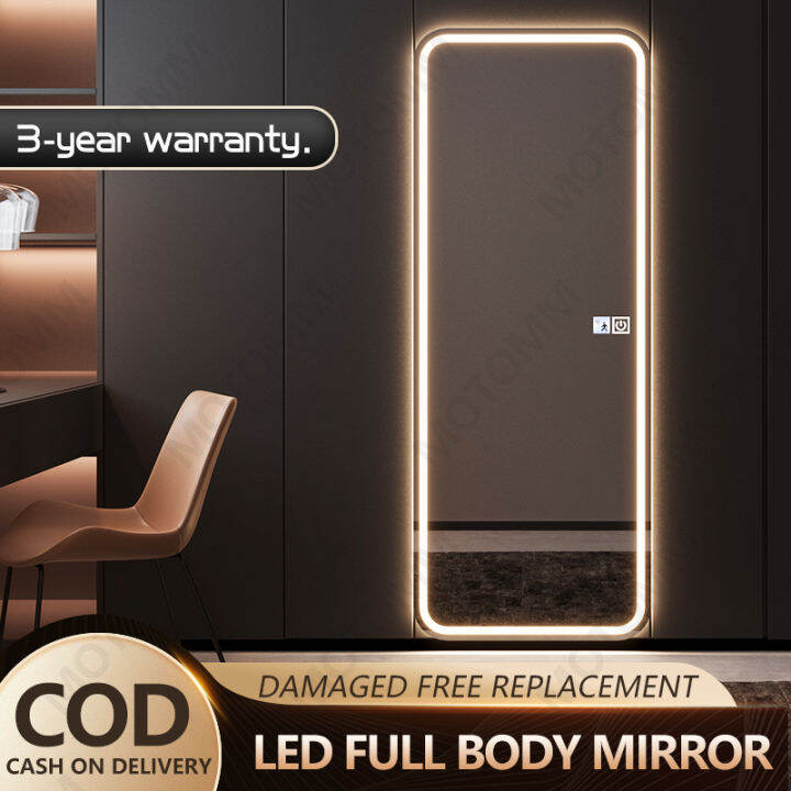 Smart LED full body mirror with tricolor light human body sensing ...