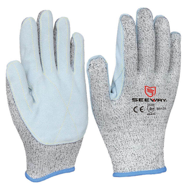Seeway Cut Proof Mens Leather Working Gloves For The Automotive ...