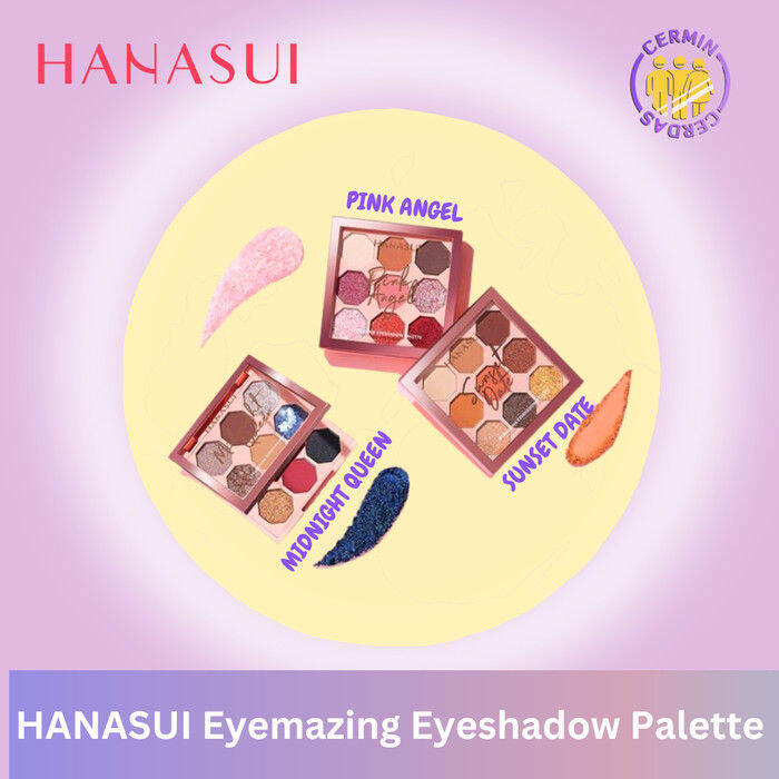 [ HANASUI ] Eyemazing Eyeshadow Palette 9 Color Warna Pigmented BPOM ...