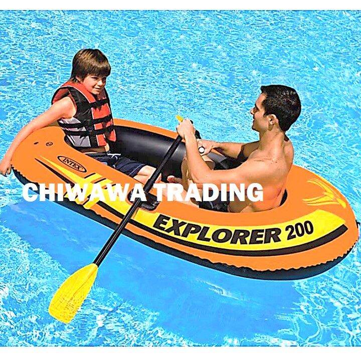 Explorer 200 Inflatable Rubber Fishing Boat 2 - 3 Person Swimming ...