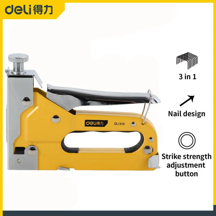 Deli Staple Gun/Staples Tembak 3 in 1 Chromium molybdenum Bisa 3 Jenis ...